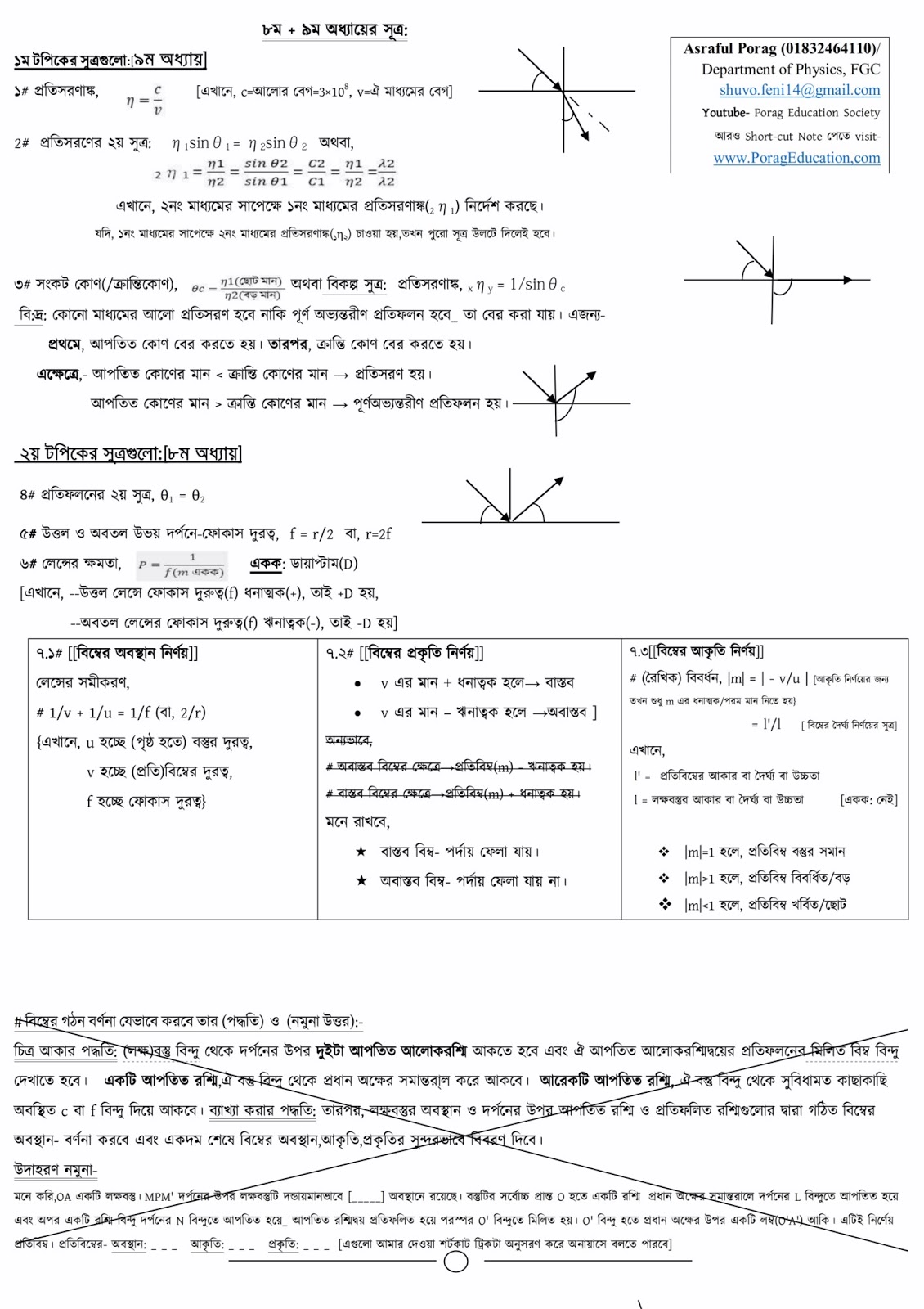 Ssc Physics chapter 9 shortcut note - Bangla Pdf Book Download | Free Bengali eBook Pdf