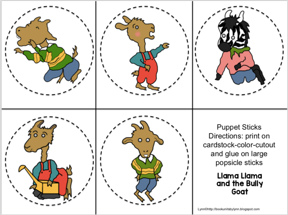 LLAMA LLAMA AND THE BULLY GOAT TODDLER BOOK UNIT ~ Book Units by Lynn