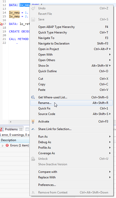 Sap Abap Central Renaming Objects In Abap For Eclipse