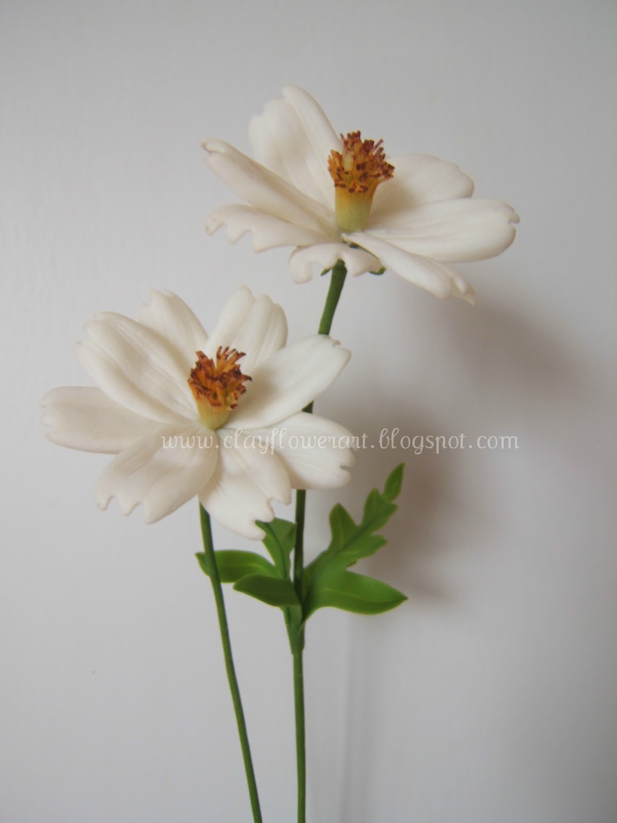 Cosmos - White - Clay Flower Art