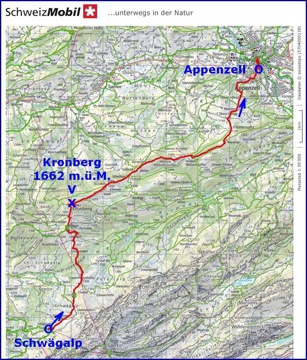 Schwägalp – Kronberg – Appenzell (AR / AI) – Wandern mit Freunden