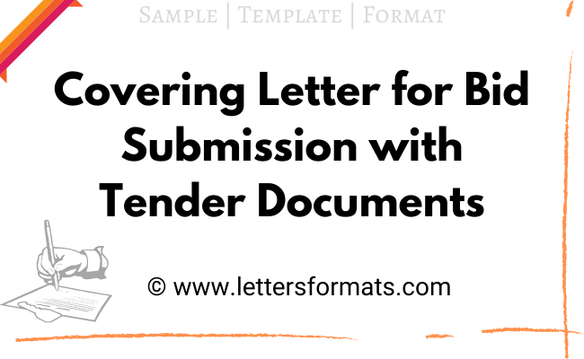 Covering Letter for Bid Submission with Tender Documents