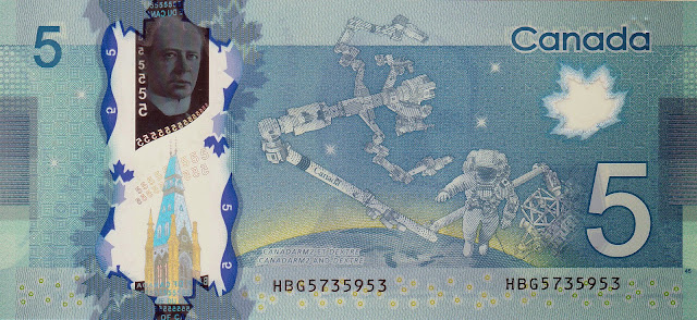 Canada 5 Dollar Polymer Note 2013|World Banknotes & Coins Pictures ...
