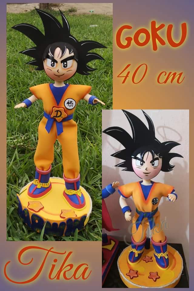 Molde de boneco Goku para imprimir: Faça você mesmo
