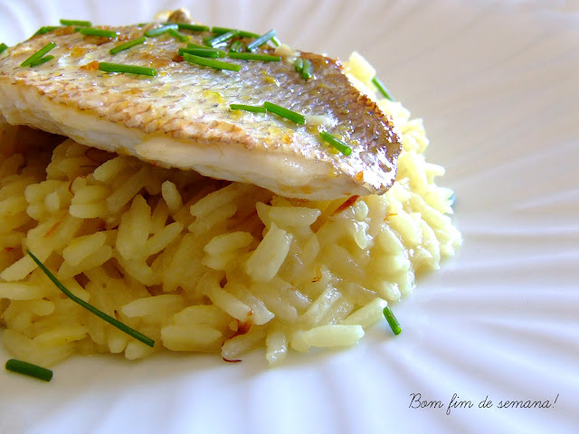 Marmita: Filetes de pargo com arroz de açafrão