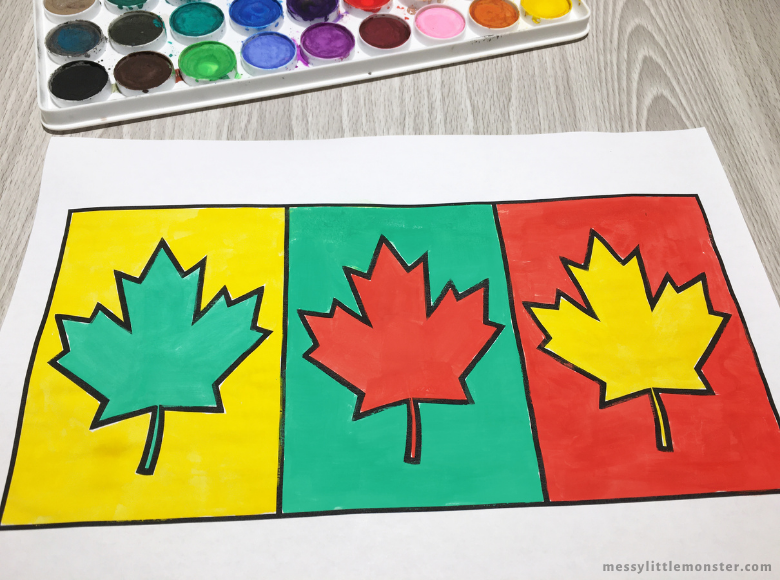Leaf Printing Pop Art For Kids - Messy Little Monster