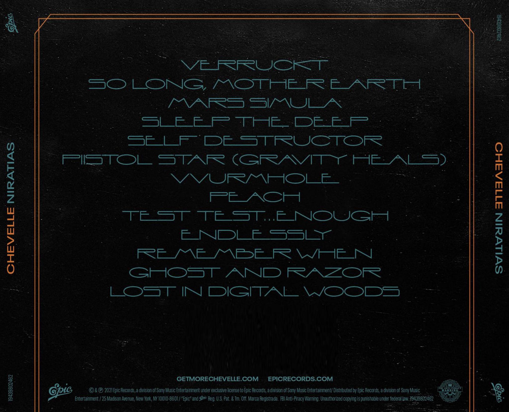 Classic Rock Covers Database: Chevelle - Niratias (2021)