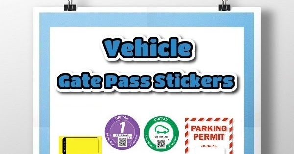Vehicle Gate Pass Stickers, Car Parking Permit Stickers - StickersPH ...