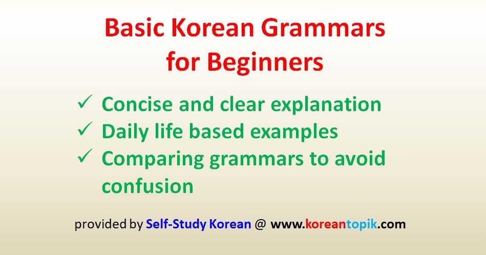 100 Korean Grammars for Beginners (TOPIK I Grammars) - Korean TOPIK ...
