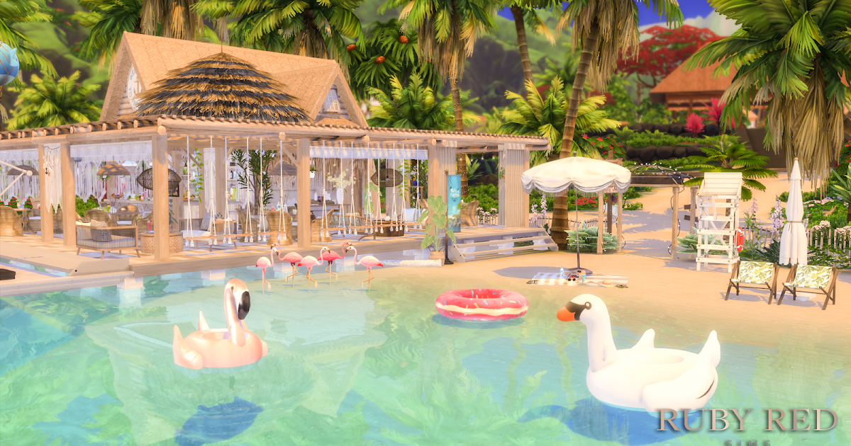 July Release 2nd Building: Sims 4 Sulani Surf Bar 海灘衝浪店與吧檯 (FREE) [Ruby ...