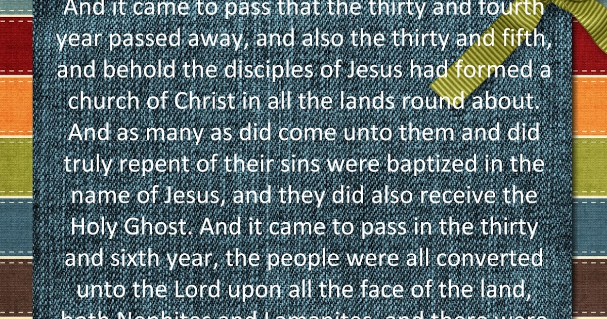 Teaching the Book of Mormon to Children: Scripture Mastery – 4 Nephi 1:1-4