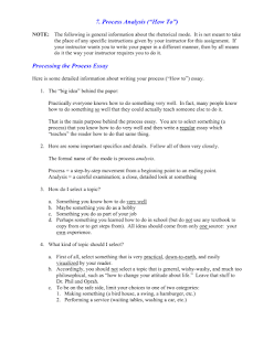 essay examples: Process Essay