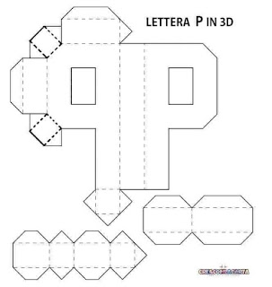 Molde letra P 3D para imprimir gratis: Letras do alfabeto - Ver e Fazer