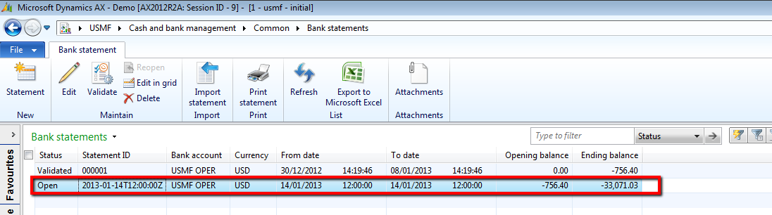 Solutions for AX DEV: BAI2 File format Advance Bank Reconciliation