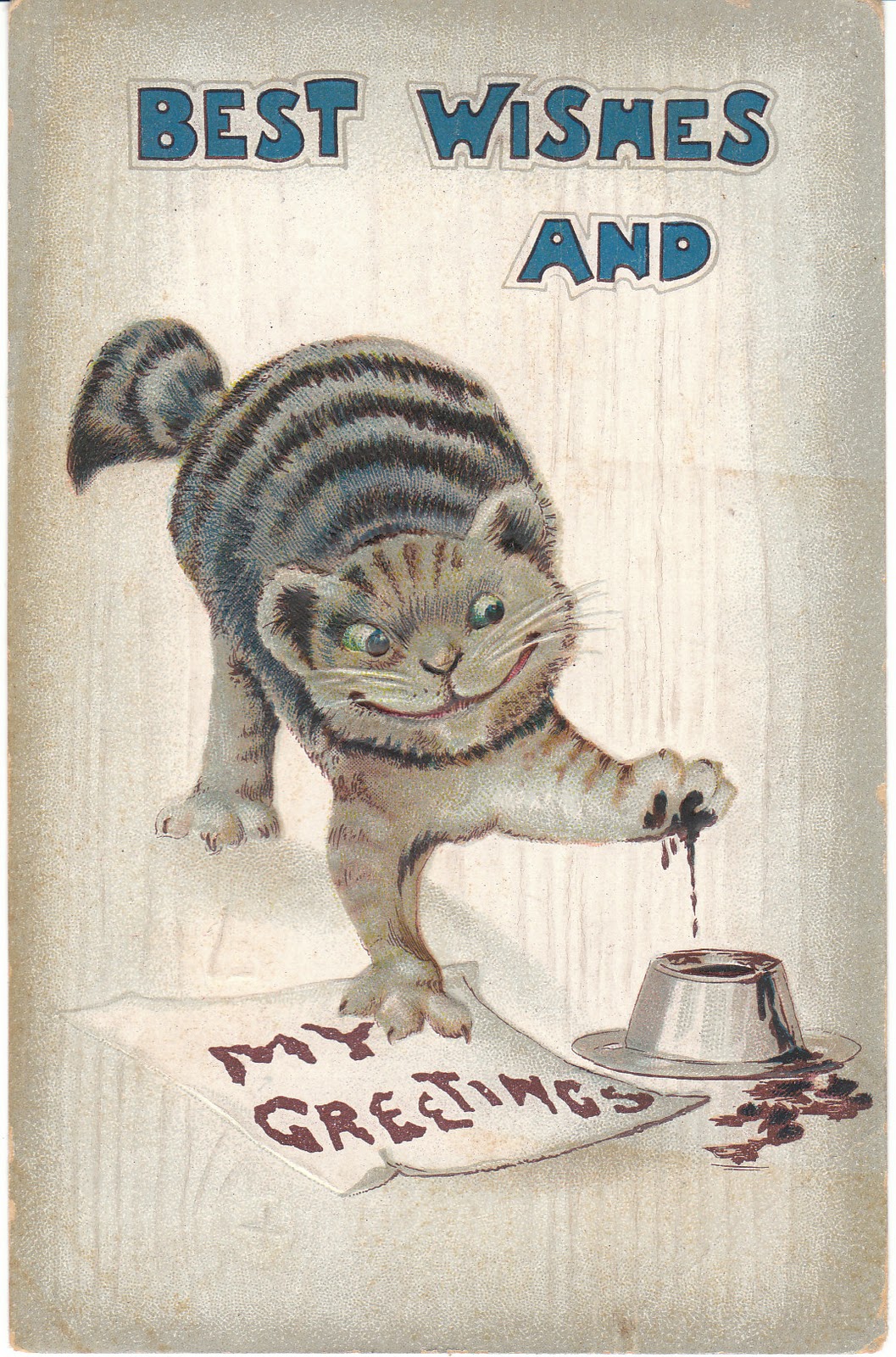 View from the Birdhouse: Vintage Cat Postcards are the Cat's Meow