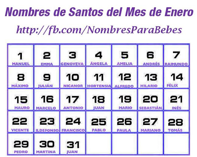 Nombres De Santos Del Mes De Enero Nombres Para Bebes Varones Y Su