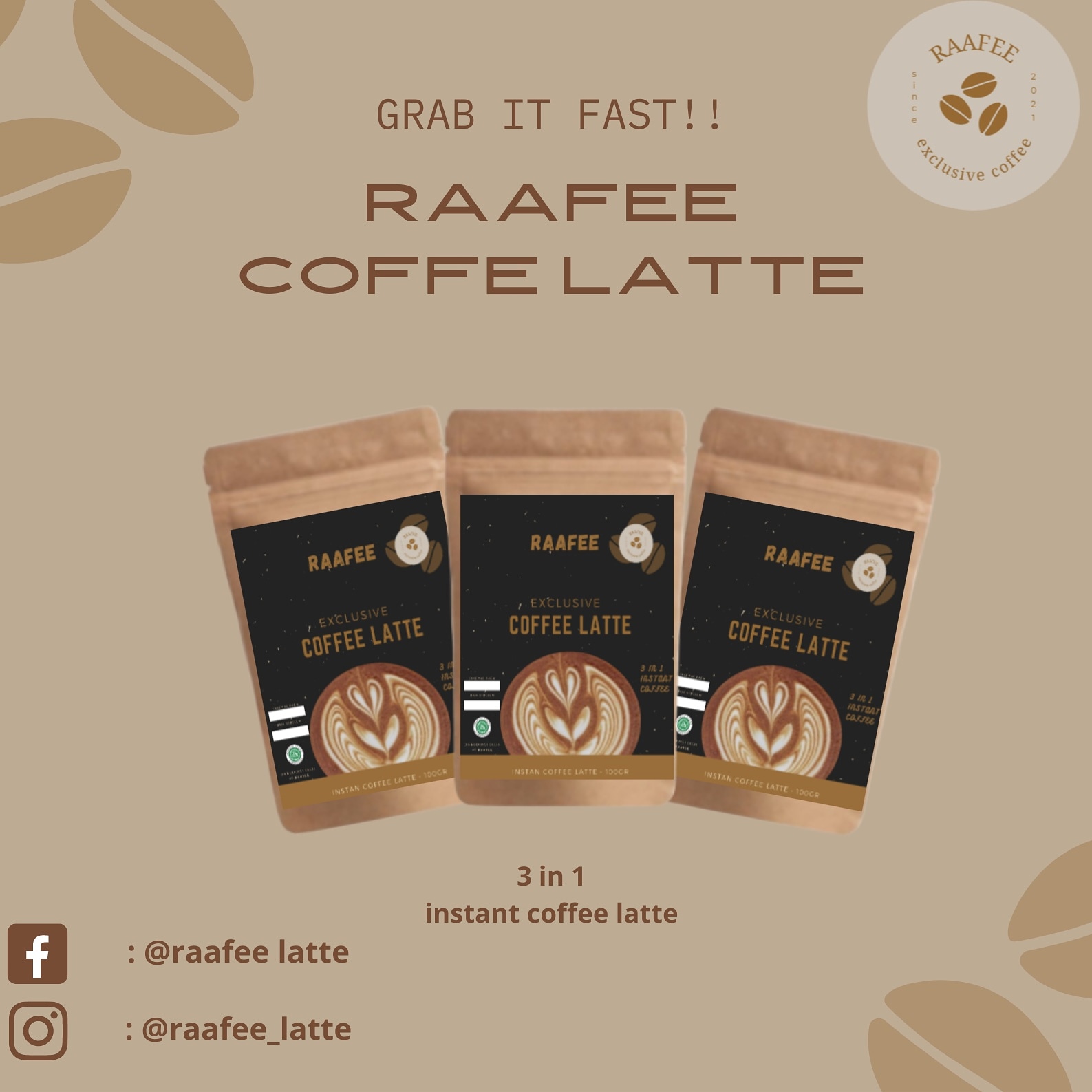 RAAFEE INSTANT COFFEE LATTE