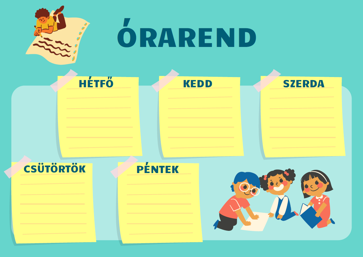 TANÍTÓI KINCSESLÁDÁM: Órarendek 1.