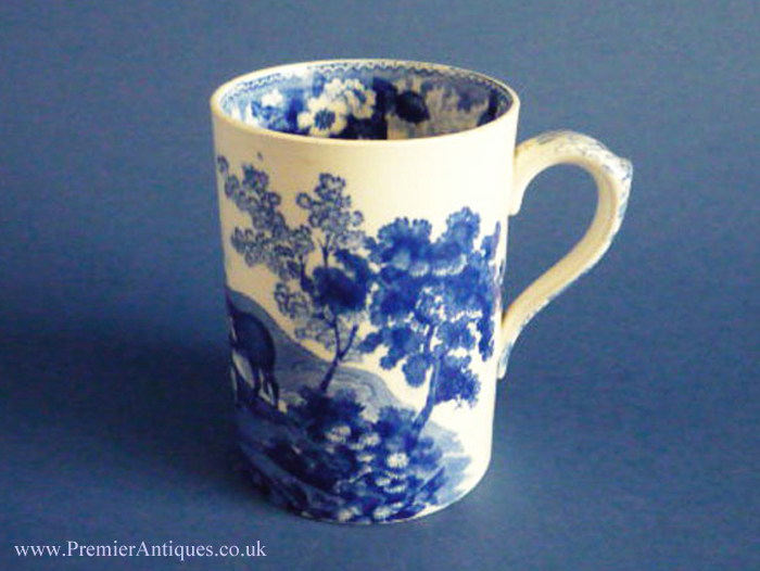Premier Antiques: Adams blue and white 'Cattle Scenery' Half Pint Mug
