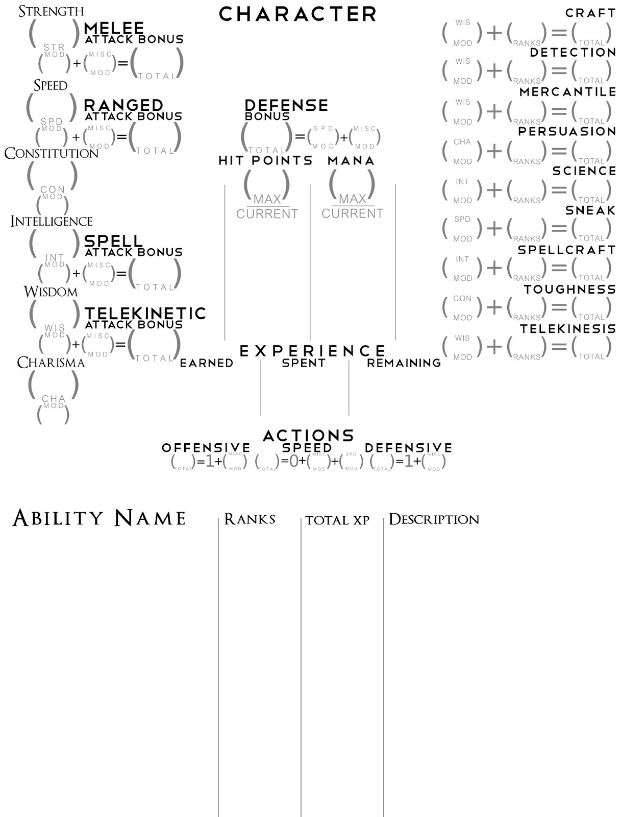 Theory Tabletop: Finalized character sheet