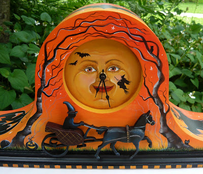 ARTISTIC HALLOWEEN QUEENS: OOAK Halloween HP Antique Mantel Clock on e ...