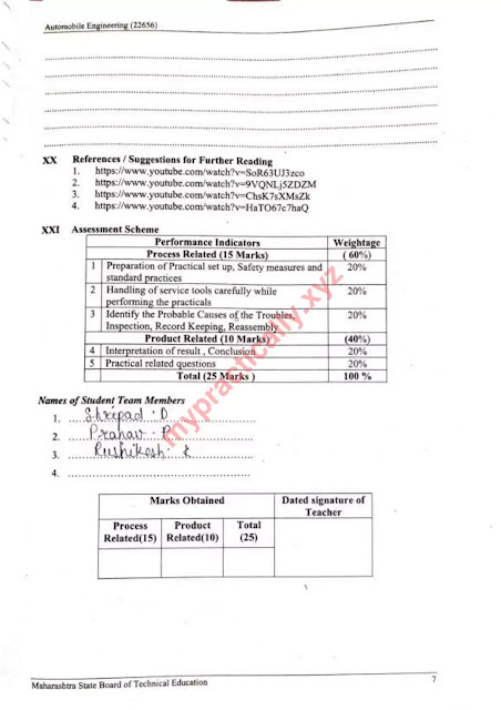 22656 Automobile Engineering Solved Lab Manual Answers | Msbte Lab ...