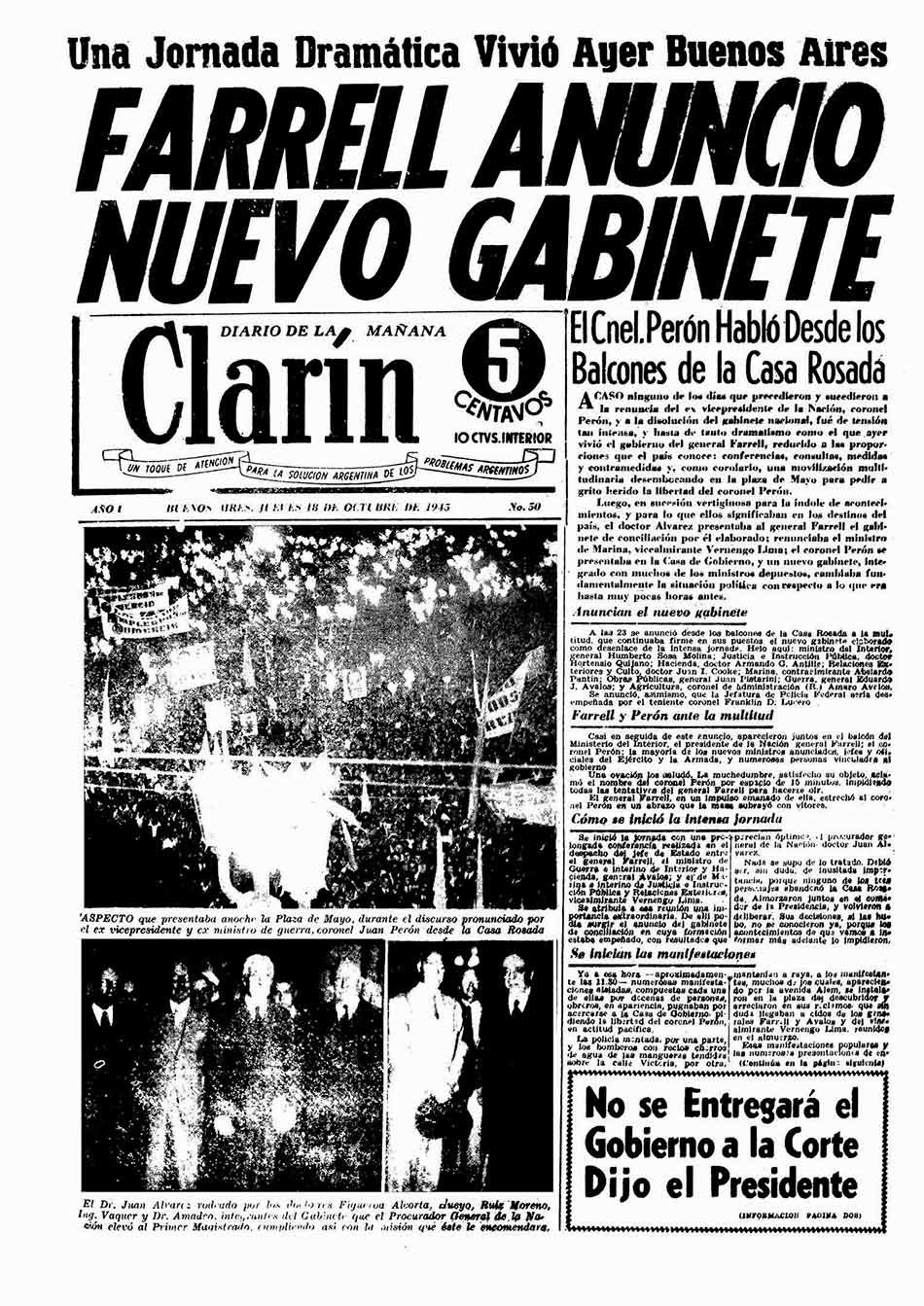 Algunas tapas de Clarín