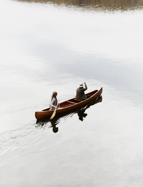 Twirling Clare: winter canoe ride