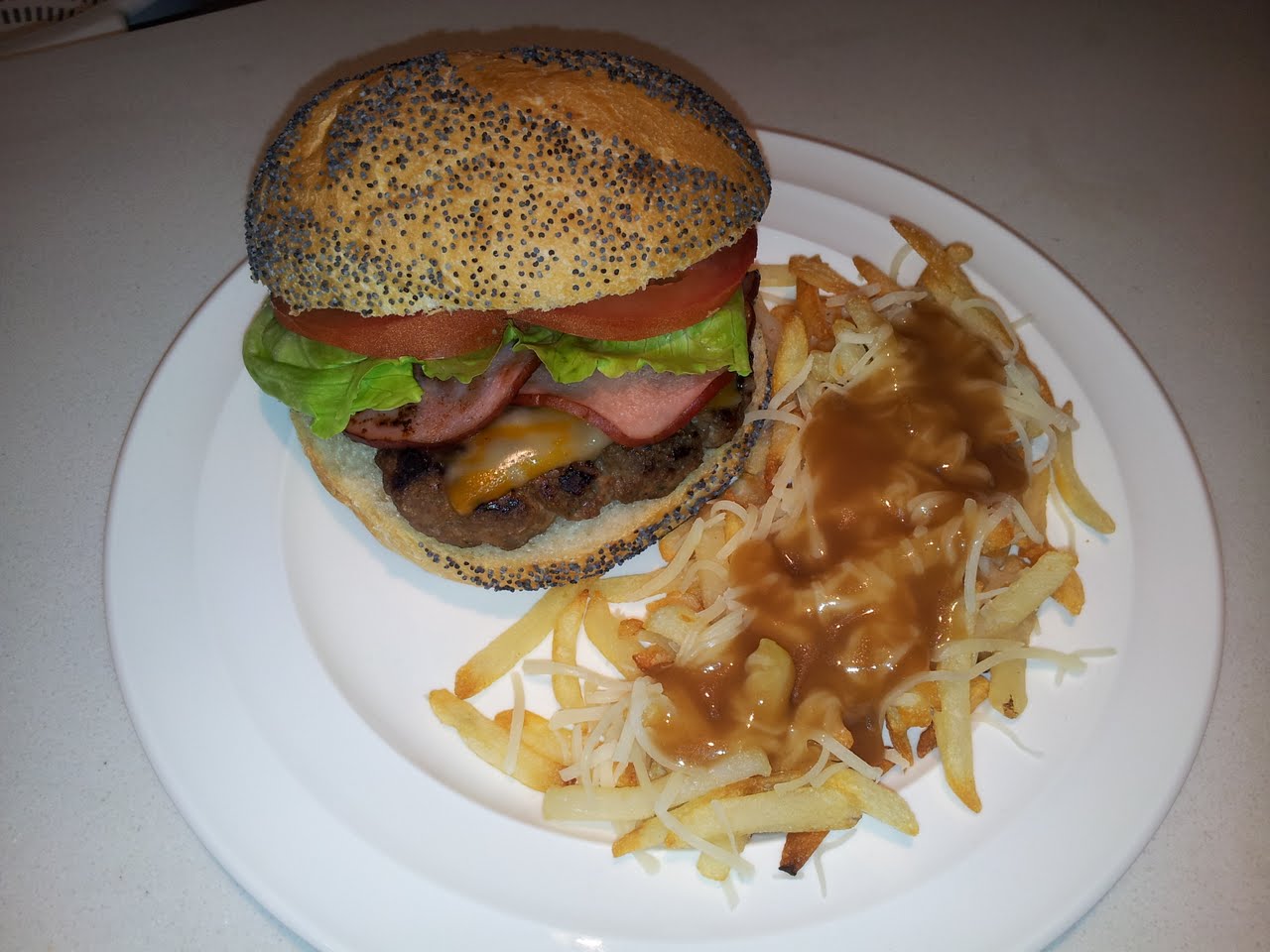 What Mark Made This Week: Canadian Bacon Cheeseburger with Poutine