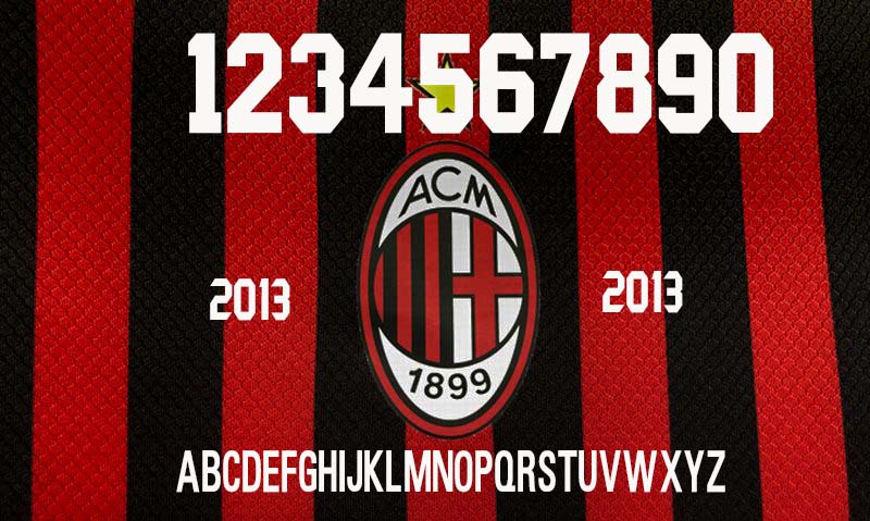 Font AC MILAN 2013 ttf Free Download - AKIEF TAKAFUL