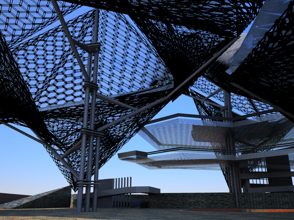 Los cantares del poeta del espacio: Plaza techada de Colectivo Arkali