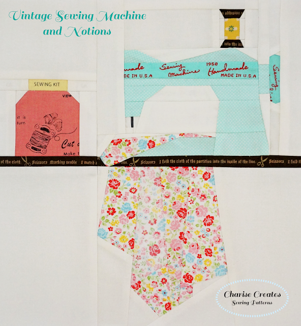 Charise Creates: Vintage Sewing Machine and Notions Paper Piecing Pattern