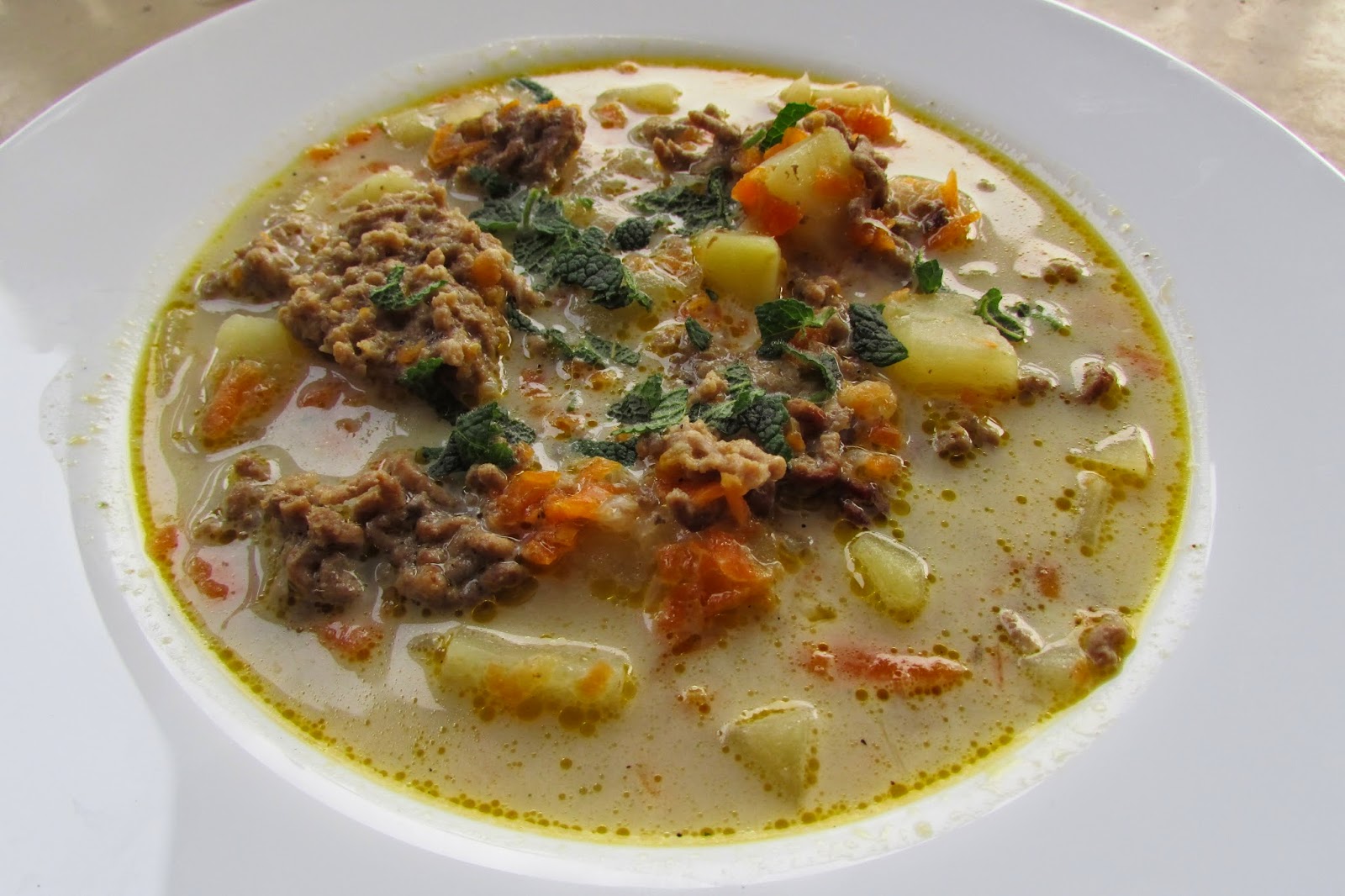 Pożywna zupa z mięsem mielonym