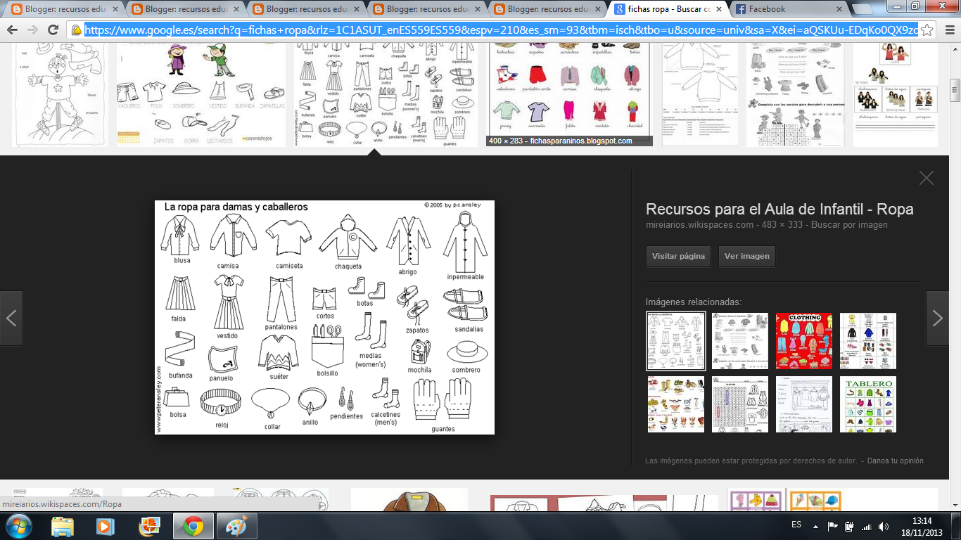 recursos educación infantil: colorea la ropa!!