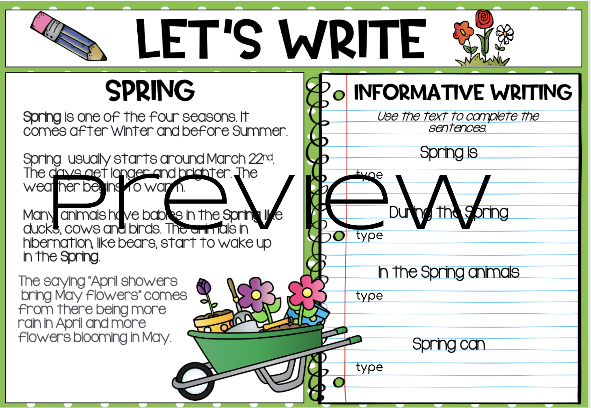 1st Grade Hip Hip Hooray!: Let's Write ...March Themed