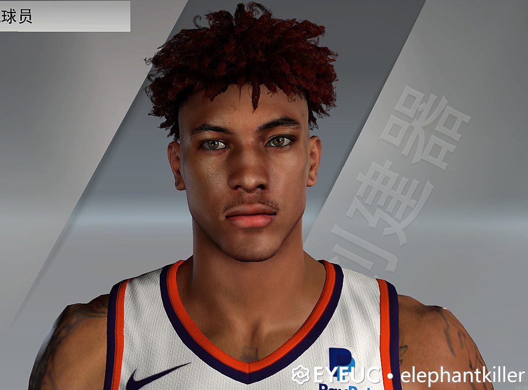 Kelly Oubre Jr Cyberface Hair And Body Model With Tats V20 By Elephant For 2k20