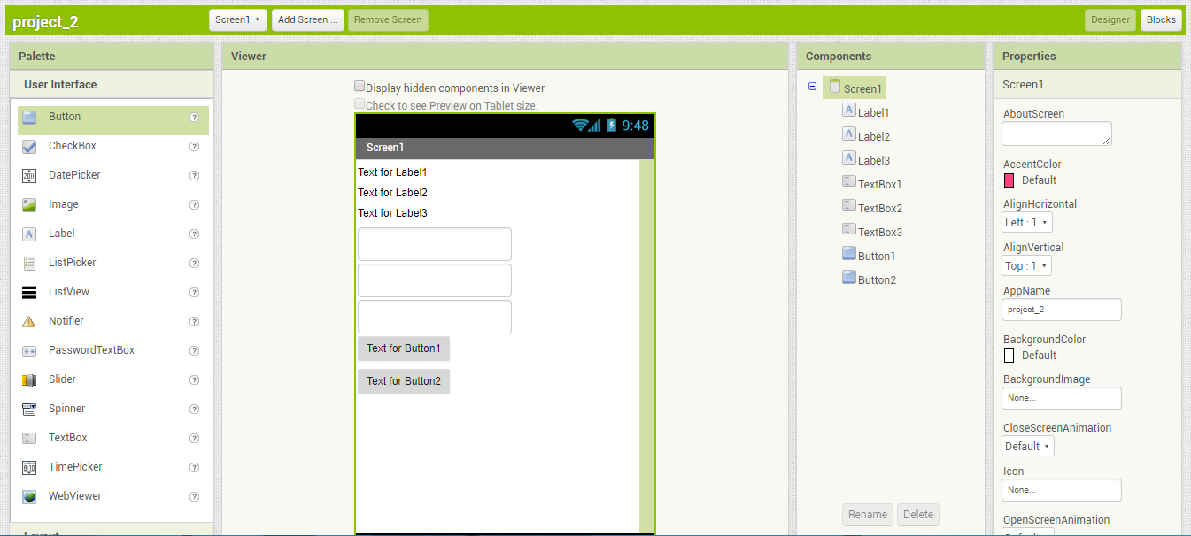 Penggunaan Fungsi Label, TextBox, dan Button pada MIT App Inventor ... Penggunaan Fungsi Label, TextBox, dan Button pada MIT App Inventor ...
