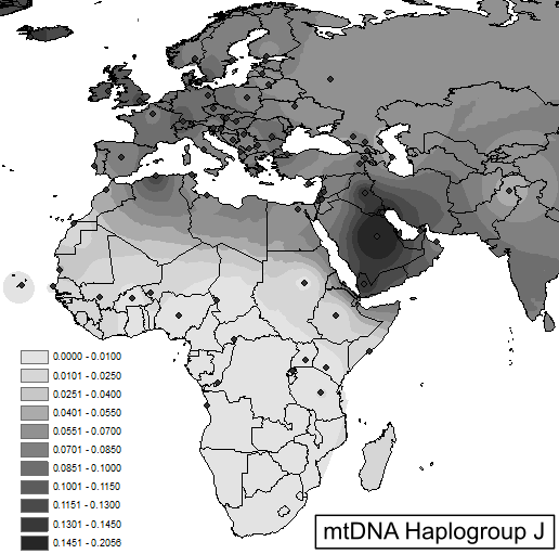 JMTDNA (Haplogroup J Mitochondrial DNA) : J-mtDNA Origin Map - Wikapedia