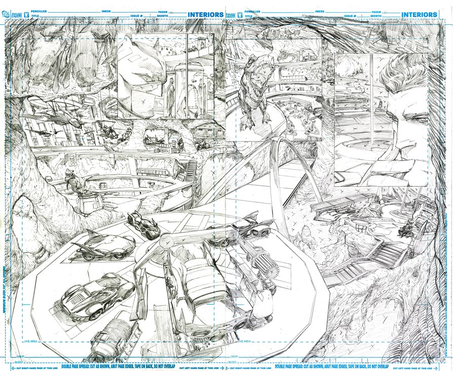 NO ONE EQUALS DOOM!: Batman #1 pencilled pages by Greg Capullo.