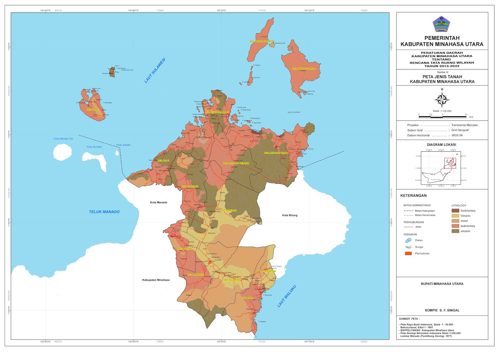 TATA RUANG KABUPATEN MINAHASA UTARA: Peta Jenis Tanah