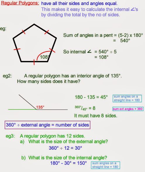 Mr Rouche's Maths: Angles in a Regular Polygon