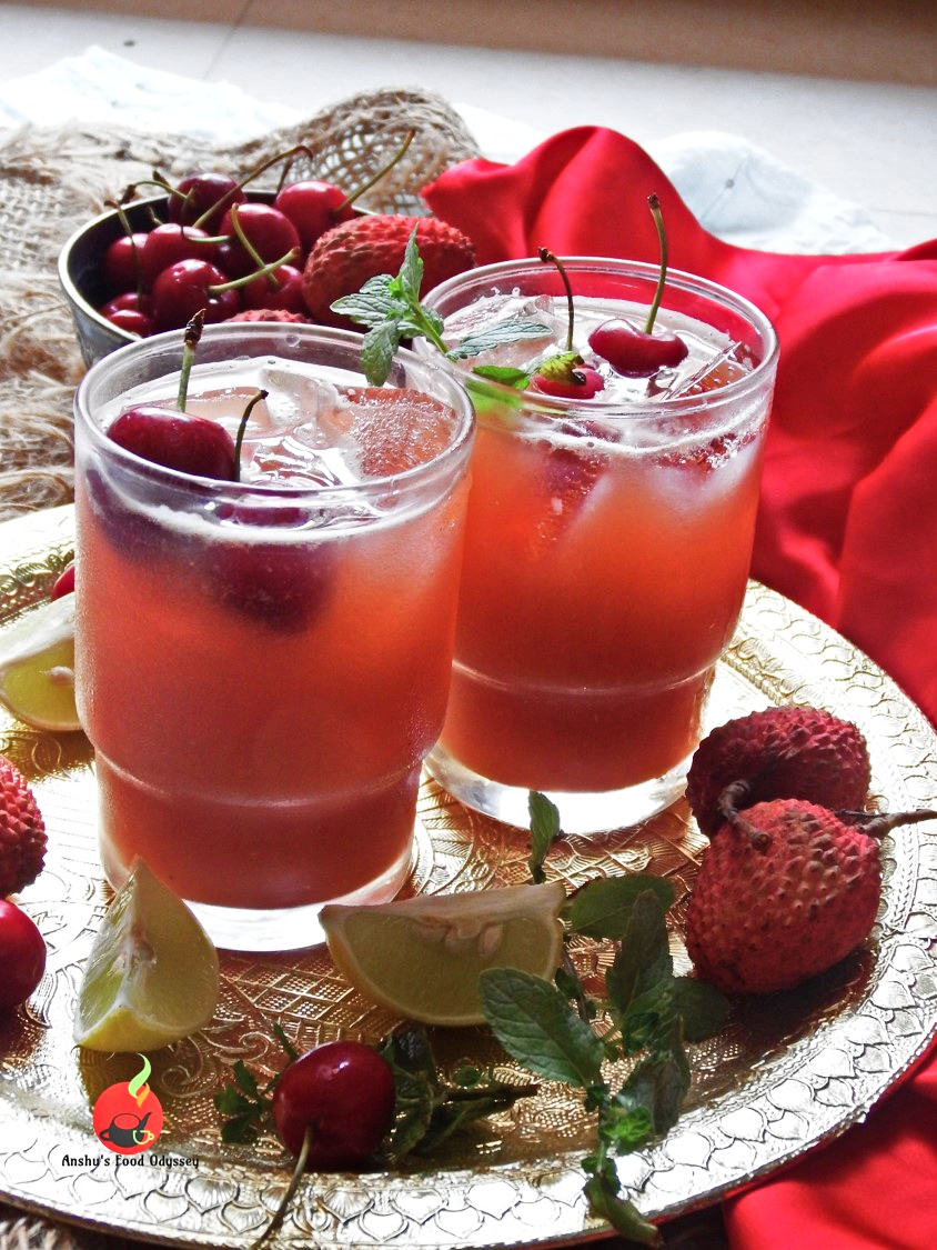 Lychee (Litchi) and Cherry Lemonade