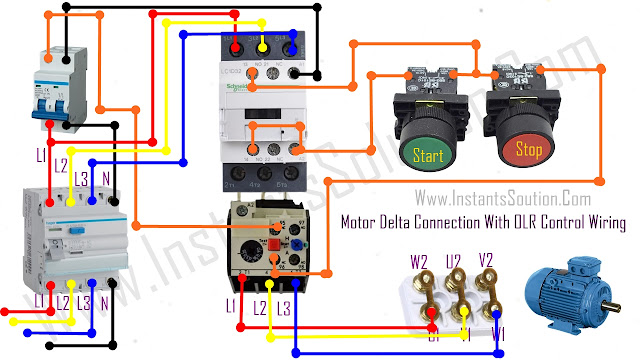 Motor Delta with OLR Wiring Diagram, Motor Delta Connection Diagram, 3 ...