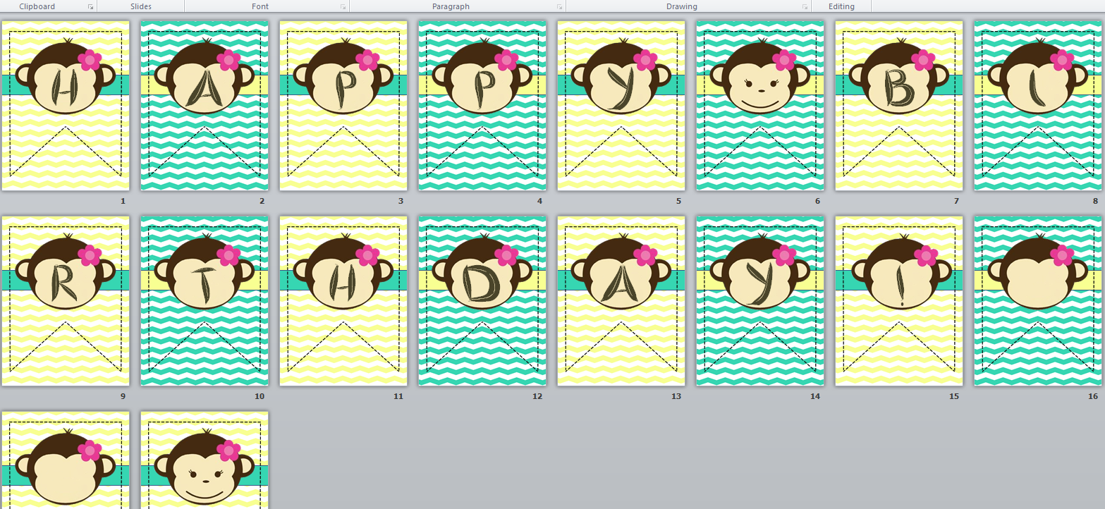 ChemKnits: Monkey Chevron Birthday Banner - FREE PRINTABLE!