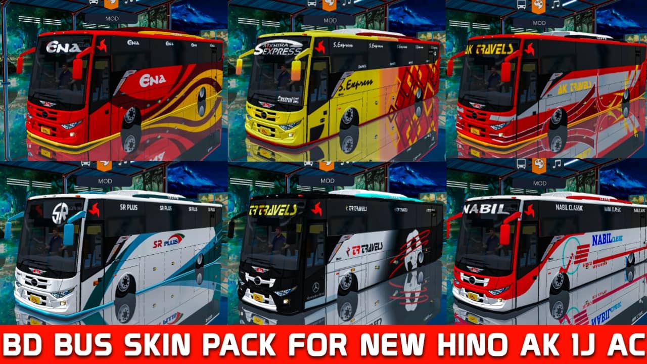Bus Simulator Indonesia BD Bus Skin For New Hino AK 1J AC Bus Mod