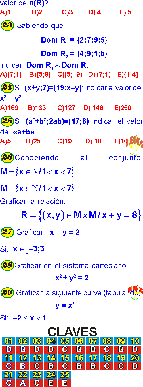 RELACIONES MATEMÁTICAS EJERCICIOS RESUELTOS PDF