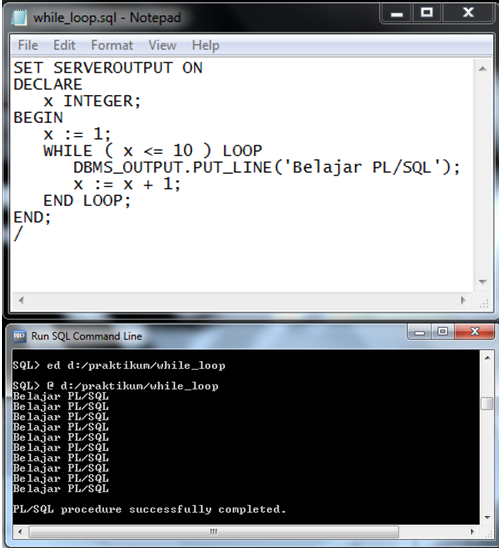 Bloggie Blog: Perulangan PL/SQL (While-Loop)