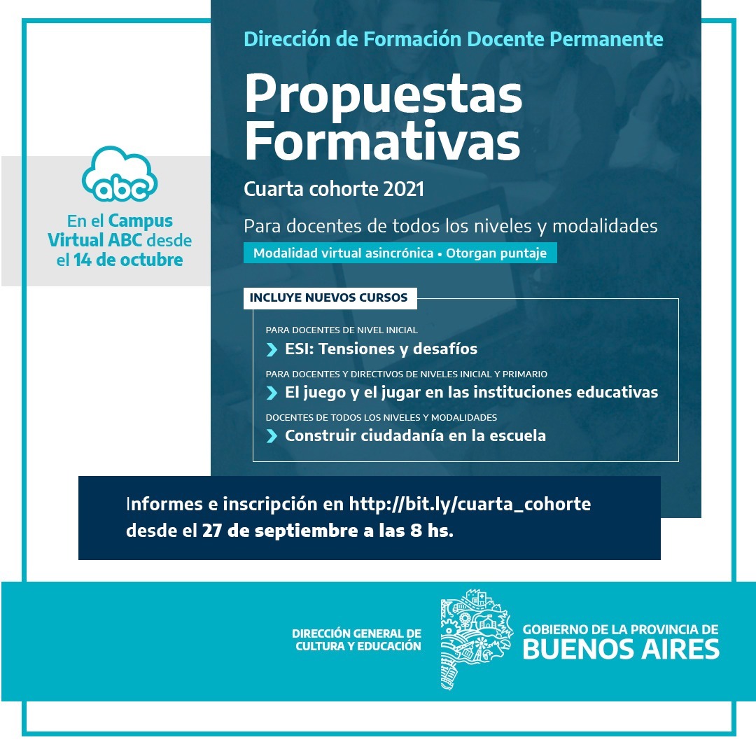 Cursos DGCyE Cuarta cohorte 2021 - Educación Primaria