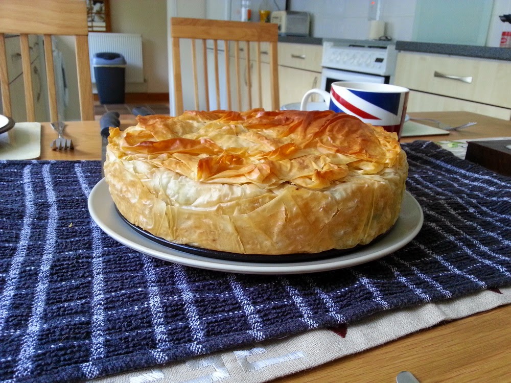 Courgette and Chickpea Filo Pie - Geoff's Baking Blog