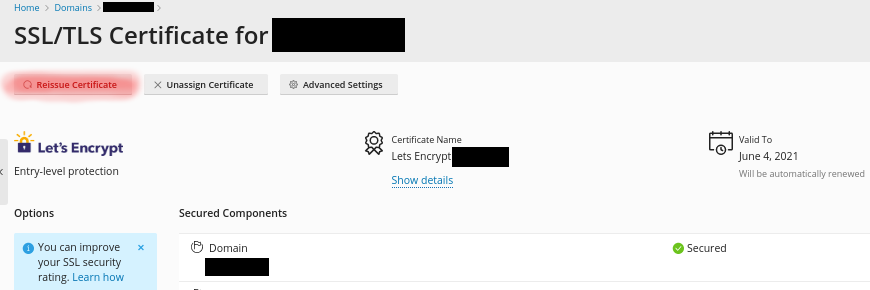Plesk: Letsencrypt: SSL/TLS certificate cannot be renewed automatically